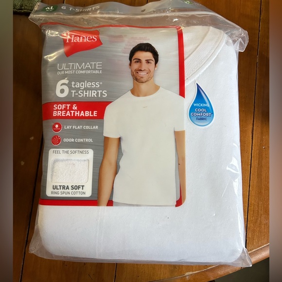 Hanes | Other | New Hanes Six Tagless Tshirts In Xl 4648 Soft With Odor ...